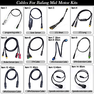 BAFANG Extension Cable 8 Pin Plug Connector BBS/BBSHD Motor Conversion Kit (60cm 8 pin Male to Female)
