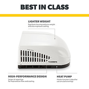 Dometic Brisk II - 15K BTU Single Zone Air Conditioner with Heat Pump | White | Quiet AC | Easy Install | Ideal for Campers, Vans, RV or Trailers | Lightweight