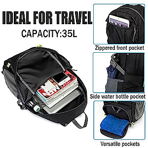 YOTOM Travel Hiking Backpack, 35L Ultralight Packable Travel Camping Hiking Backpack Daypack (Black)