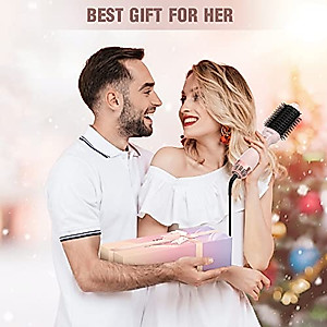 APOKE One Step Hair Dryer Brush and Styler Volumizer, Multifunctional 4 in 1 Ceramic Tourmaline Negative Ion Hot Air Styling Brush, Professional Salon Blow Dryer Brush for Drying Curling Straightening