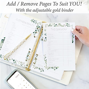 Wedding Planner Book and Organizer for The Bride -Faux Leather, Gold Foil 'Future Mrs' Wedding Binder I Includes Pen, Bookmark & Stickers I Engagement Gifts for Women I Wedding Planning Book Checklist