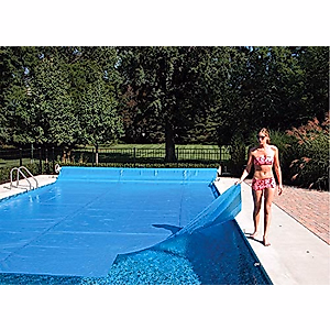 Sun2Solar Blue 12-Foot-by-32-Foot Rectangle Solar Cover | 1200 Series | Heat Retaining Blanket for In-Ground and Above-Ground Rectangular Swimming Pools | Use Sun to Heat Pool | Bubble-Side Down