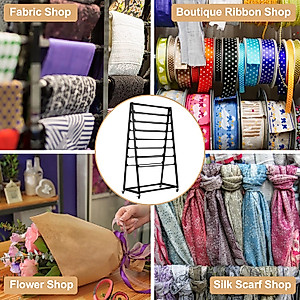 ikare Ribbon Holder,Ribbon Organizer,15 Tier Ribbon Holder Organizer Rack,Double-Sided Gift Wrapping Craft Ribbon Storage Shelf for Craft Room Cake Shop Flower Store,Black