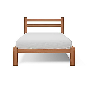 Amazonas Twin Size Bed Frame Solid Pine Wood Honey Pine with Hardwod Slats Support Finish Wooden Kids Bed Single Suitable for Boys Girls Bedroom Wooden Bed Frame