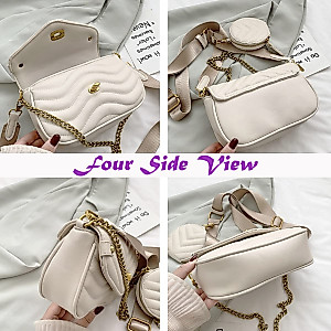 YXBQueen Small Crossbody Bag for Women With Coin Purse Pouch Multi Pocket Chain Strap Side Shoulder Handbag Crossbody Bag Laides Designer Bags