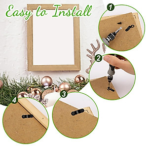 MroMax 100Pcs Picture Frame Turn Buttons Metal Photo Frame Backing Clips 0.91 inch Bow Shape with Screws Picture Frame Fasteners Parts for Hanging Pictures, Photos, Drawings and Posters Type 2 (Black)