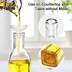 GMISUN Olive Oil Dispenser Bottle, Oil and Vinegar Cruet Set with 17oz/500ml Cooking Oil Container Glass Carafe, Oil Pourer Spout, Funnel and Labels, 3Pack, Clear