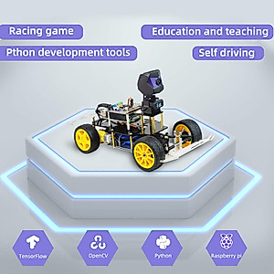 XiaoR Geek Donkey Car Starter Kit Open Source DIY Self Driving Platform for Raspberry Pi Small Scale Cars (with Raspberry Pi 4B 4GB)