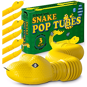 Animal Pop Tubes Snake Toys for Kids Sensory Toys - Toddler Fidget Toys for Boys & Girls- Engaging Pop Tube Sensory Toy for Toddlers - Snake Toy Sensory Tubes for Children Party Favors Fidget Tubes