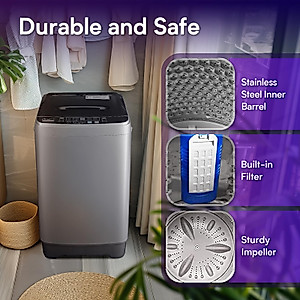 Anypro Portable Washing Machines 17.8LBS Full Automatic Portable Washer Machine, Clothes Washer and Spinner Combo with 10 Program/8 Water Level, Compact Laundry Washer Spin Dryer for Apartment RV Dorm