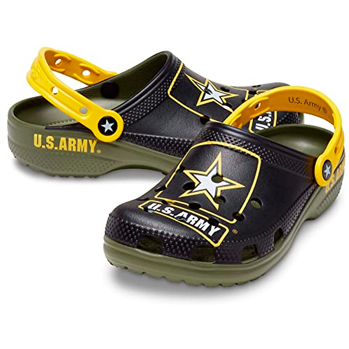 Crocs Unisex Classic United States Military Clogs, Army, 12 Women/10 Men