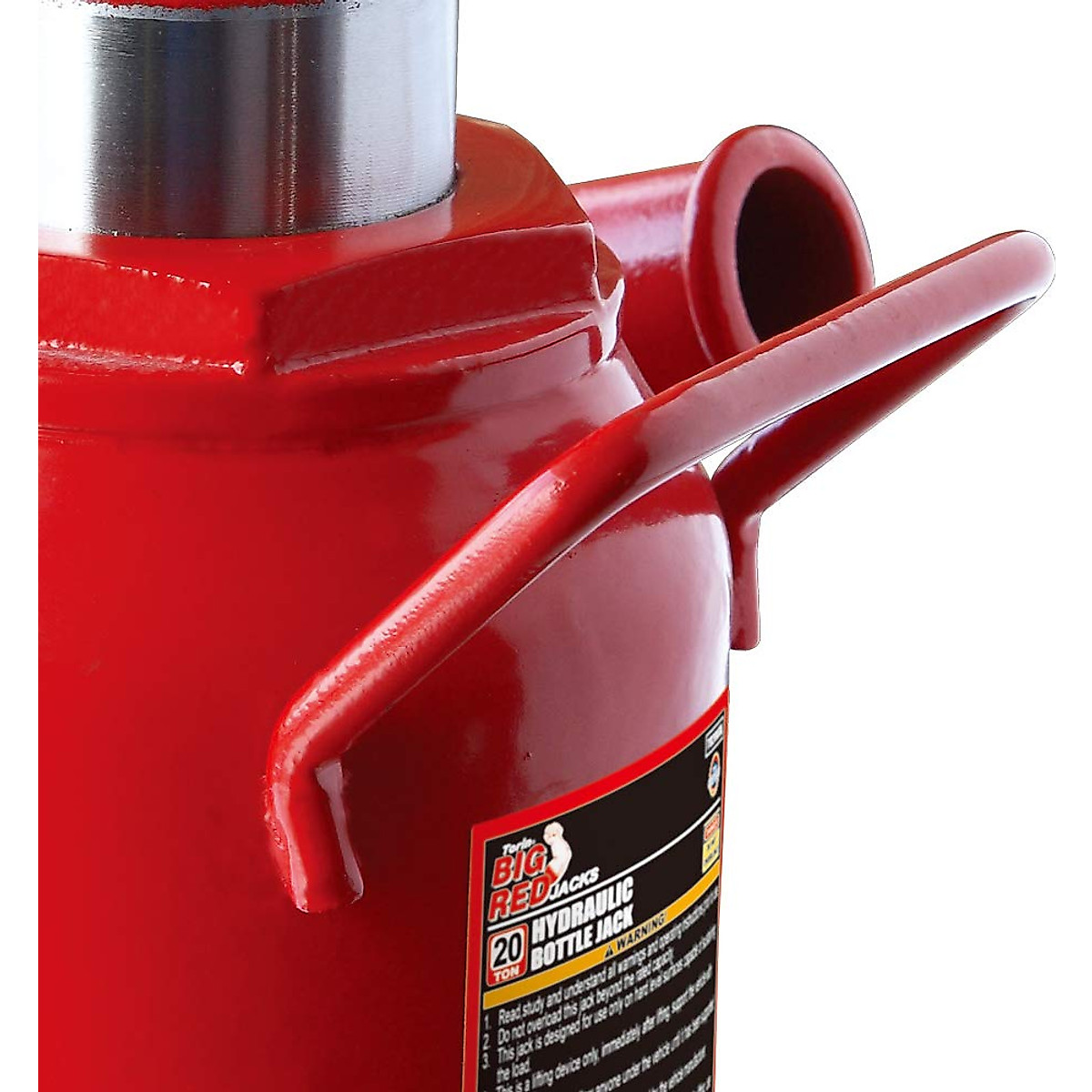 BIG RED T92007A Torin Hydraulic Stubby Low Profile Welded Bottle Jack, 20 Ton (40,000 lb) Capacity, Red