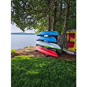 Storage Rack Solutions Outdoor or Indoor Kayak Rack, SUP Rack, Canoe Rack - Kayak Storage Rack (100% Recycled Plastic, 3 Rack (Holds 3 Crafts))