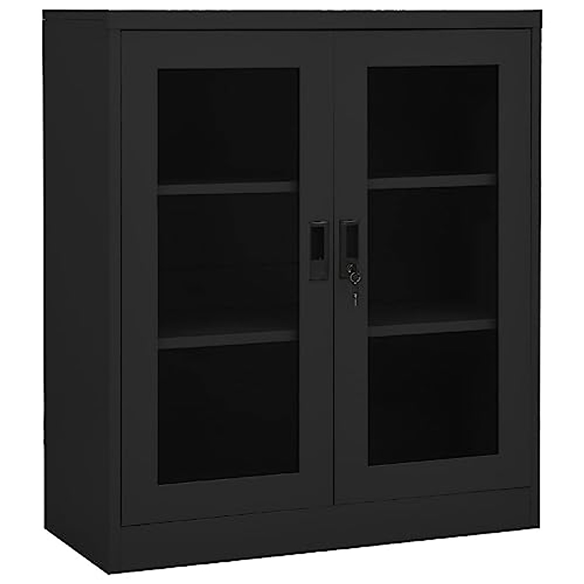 HOMIUSE 41" Office Cabinet Closet Storage Shelves Storage Cabinet Locker Shelf Pantry Shelves Kitchen Storage Metal File Cabinets Locking Cabinet Anthracite Steel Adjustable Shelves with Doors