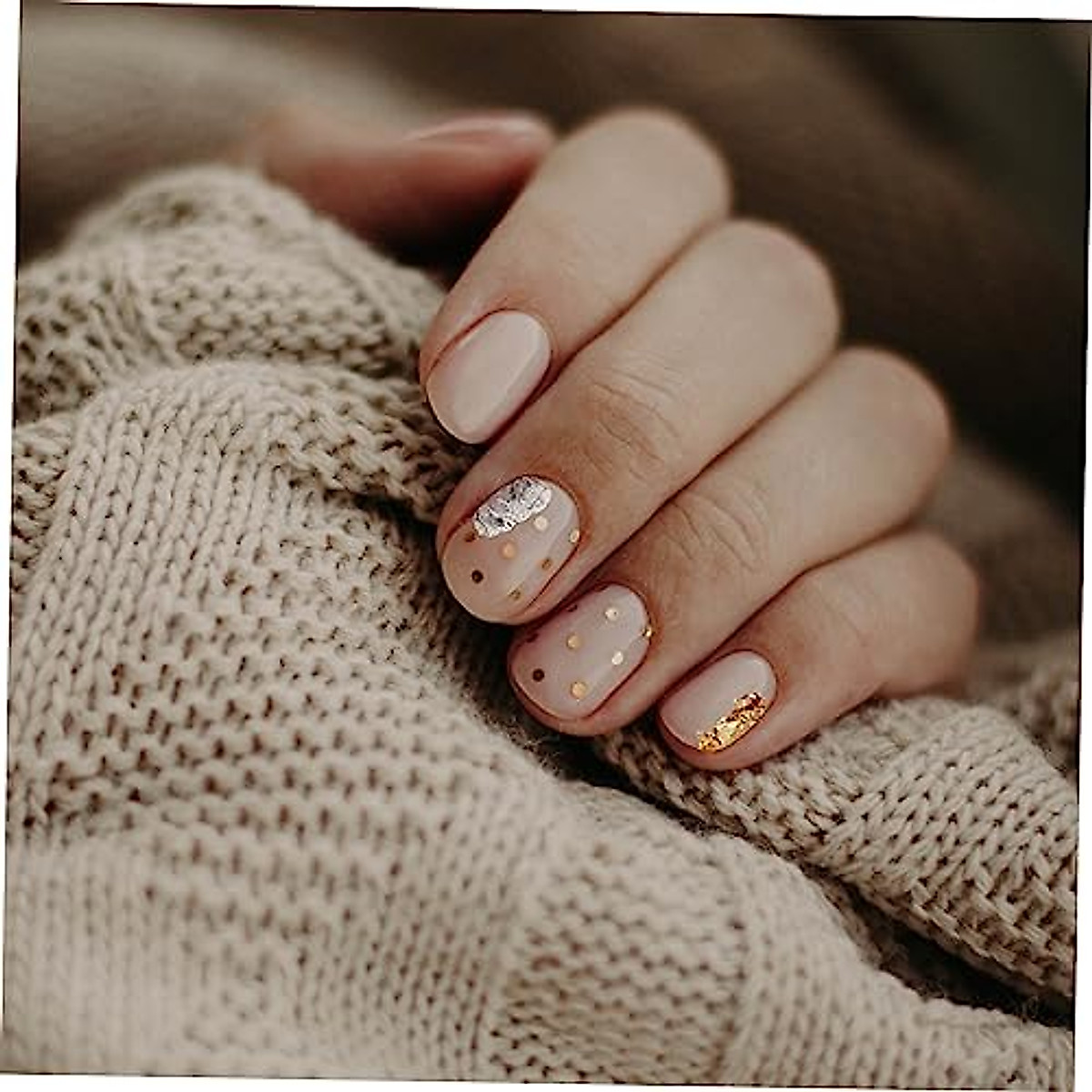 SEWACC 1 Set Gold Foil Paper Scraps Nail Art Decoration Nail Sequins Nail Decals Metallic Gilding Flakes Nail Glitter Sequins Nail Decorations Foil Nail Studs Nail Art Patches Nail Foil