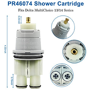 RP46074 Shower Valve Cartridge Assembly Compatible for Delta Shower and Tub 13/14 Series Faucet, Single-handle Delta Universal Valve Cartridge, Replacement for Delta Shower Cartridge.