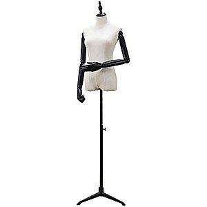 Tailors Dummy Female Mannequin Torso with Adjust Tripod Stand | for Clothing Dress Jewelry Display Tailors Dummy Dressmakers Dummy