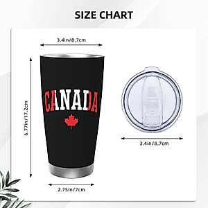 Biaomn Canada Stainless Steel Tumbler Vacuum Insulated Travel Tumbler With Lid Coffee Mug Car Cup For Home Office Outdoor 20oz