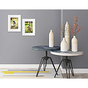 Golden State Art, Wall Photo Frame Collection, 12x16 Photo Wood Frame with White Mat & Real Glass for 8x12 Picture, White