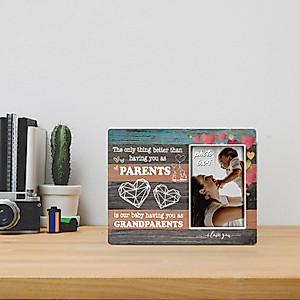 KU-DaYi Pregnancy Announcement Reveal Gift for New Grandparents, Grandparents Gifts, Grandparents Picture Frames, First time Grandparents Gifts, 4x6 In Photo - F021