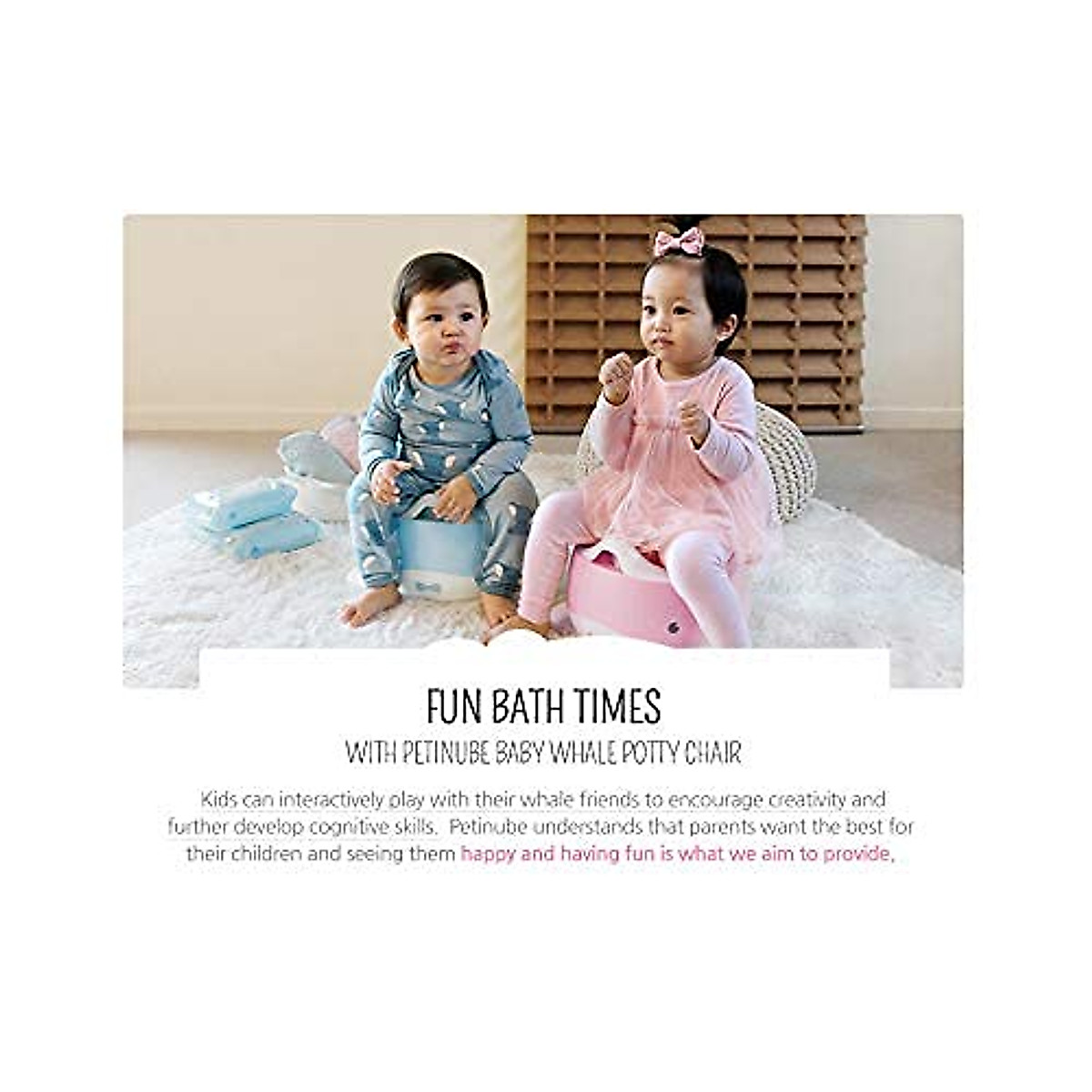 Petinube Whale Potty Training Toilet for Infant and Toddler, Anti-Splash, Easy Clean (Blue)