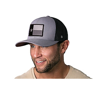 HAKA Texas Flag Hat - Texas Trucker Hat Snapback TX Baseball Cap Golf Hat (Grey/Black)