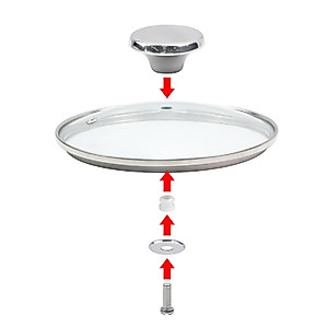 Tsnamay 7 Inch Clear Glass Pot Lid for Frying Pan Replacement Cover Can Withstand 428°F (220℃) with Stainless Steel Knobs,Round Knobs Polished Silver