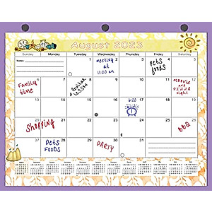 2023-2024 Academic Year 12 Months Student Calendar/Planner in Protective Sleeve for 3-Ring Binder, Desk or Wall -v003