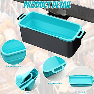 CANIPHA 2Pcs Silicone Grease Cup Liners for Blackstone 17/22/28/30/36 Inch Griddle, Foldable Catcher Tray Liner, Reusable Drip Pan for Black Stone Trays Gate, Griddle Accessories(Blue, Red)