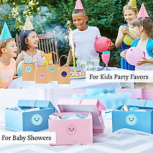 Mobiusea Party Thank You Stickers Roll | Happy Smiley Faces |1.5 inch | Waterproof | 500 Labels for Small Business, Packaging, Mailer Seal Stickers, Baby Showers, Kids Birthday Party | 4 Color Designs