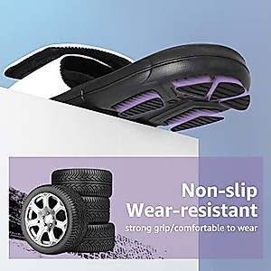 STQ Womens Slide Sandals Athletic Soft Cushion Non Slip Slides Shoes with Memory Foam for Pool Black White 9