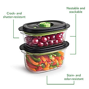 FoodSaver 2116382 Preserve & Marinate Vacuum -Containers,1- 3 cup and 1- 10 cup, Clear (Count-2)