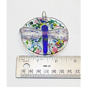 Handmade Iridescent Cobalt Blue Dragonfly Summer Round Garden Ornament Sun Catcher