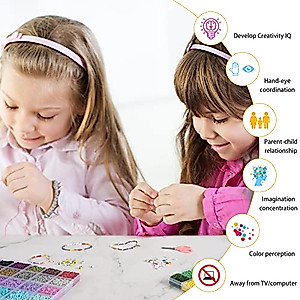 QUEFE 40000pcs 2mm Glass Seed Beads for Jewelry Making Kit, 440pcs Letter Beads 100pcs Smiley Face Beads & 100pcs Evil Eye Beads for Bracelets Necklace Ring Making DIY Art Craft Gifts