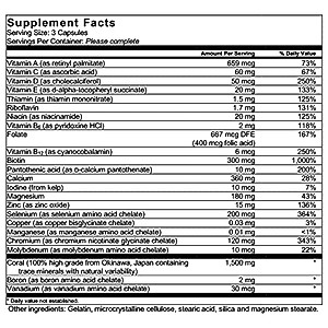 Barefoot Coral Calcium Complete 1500mg, 90 Capsules- Coral Calcium Supplement Developed by Bob Barefoot- Supports Overall Health & PH Levels- Contains Calcium, Magnesium, & Vitamins.