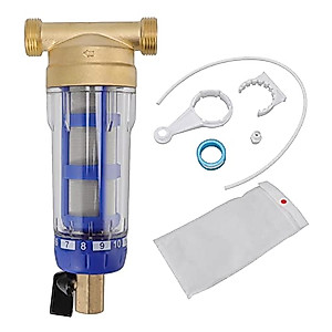 Spin Down Sediment Water Filter, Anti Dezincification Practical Spin Down Sediment Prefilter Refined Copper Head Safe for Home