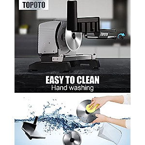 Meat Slicer for Home TOPOTO 200W Electric Deli Food Slicer with 2 7.5" Stainless Steel Blades Child Lock Protection Adjustable Thickness Slicers Machine for Meat Cheese Bread Vegetable Easy to Clean