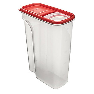 Rubbermaid Flip Top Cereal Keeper, Modular Food Storage Container, BPA-free, 22 Cup, Pack of 3, Red