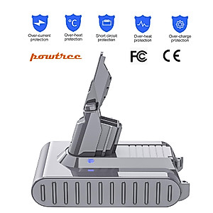 Upgraded 6.0Ah V7 SV11 Battery 229687 Replacement for Dyson V7 Animal/Trigger/Motorhead Pro/Car+Boat/SV11 V7 Battery Replacement Handheld Cordless Vacuum Cleaner 21.6v Li-ion 6 Cell 229687 Battery