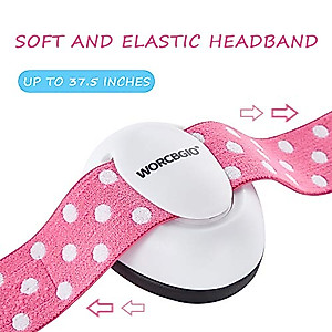WORCBGIO Infant Ear Protection Headphones with Adjustable Elastic Headband&Comfortable White Muffs Baby Earmuff Helps Sleep Well & Reduce Noise (Gypsophila, Pink
