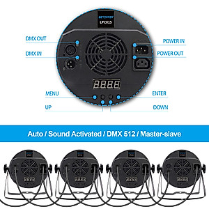 BETOPPER Stage Lights for Parties, 54x3W LED Par Lights RGB, DMX DJ Lights Sound Activated,Strobe Wash Lights for Party, Wedding, Club, Concert and Festival (1)