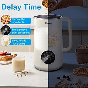 IAGREEA Automatic Nut Milk Maker, 35 oz Homemade Almond, Oat, Soy, Plant-Based Milk and Dairy Free Beverages, Almond Milk Maker with 2 Hours Heat Preservation,10 Blade Design, Keep Warm