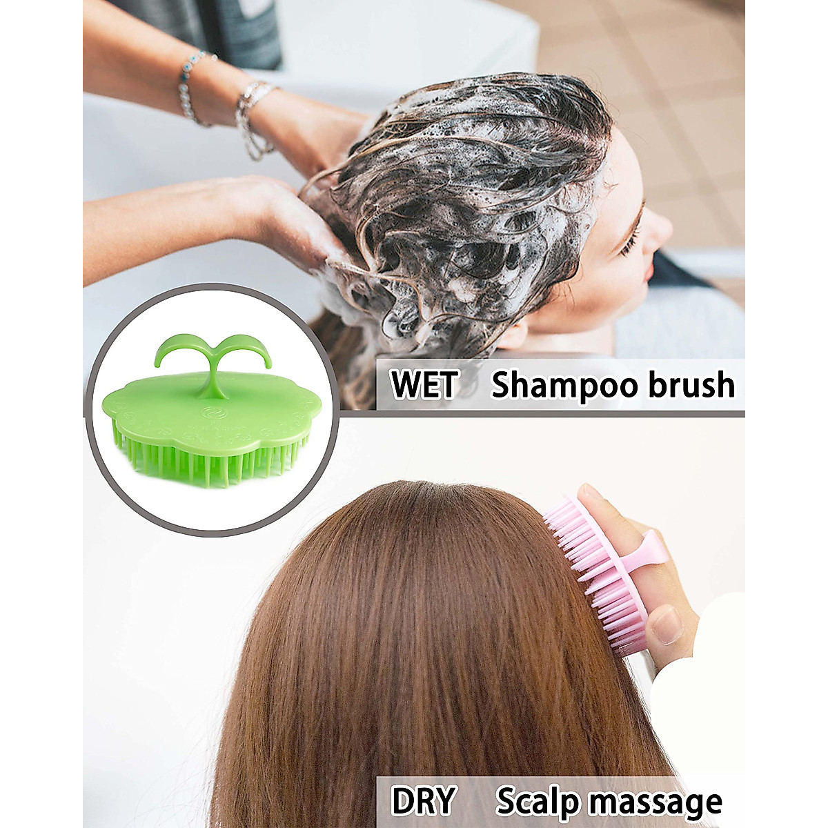 DF DUALFERV Hair Scalp Massager Shampoo Brush, 6 Pcs Scalp Brush Shower, Soft Scalp Scrubber for Dandruff, Scalp Exfoliator Brush for Adults, Children and Pets