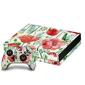 Head Case Designs Officially Licensed Ninola Red Flower Assorted Vinyl Sticker Gaming Skin Decal Cover Compatible with Xbox One X Console and Controller Bundle