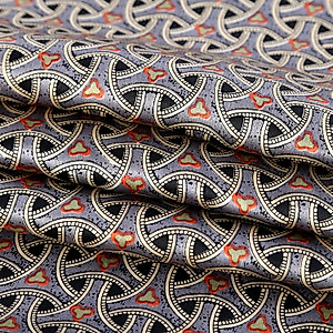 YangtzeStore Charmeuse Satin Silk Scarf for Men (Black with Check Pattern)