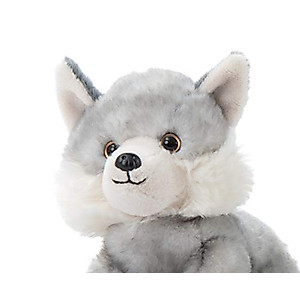 The Petting Zoo Wolf Stuffed Animal, Gifts for Kids, Wild Onez Zoo Animals, Grey Wolf Plush Toy 9 inches