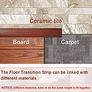 Floor Transition Strip Self Adhesive Vinyl Floor Transition Strip, Floor Flat Divider Strip for Joining Floor Gaps,Carpet Threshold Transition Wood Grain Design (2InWide,3.28Ft, Coffee, 1)