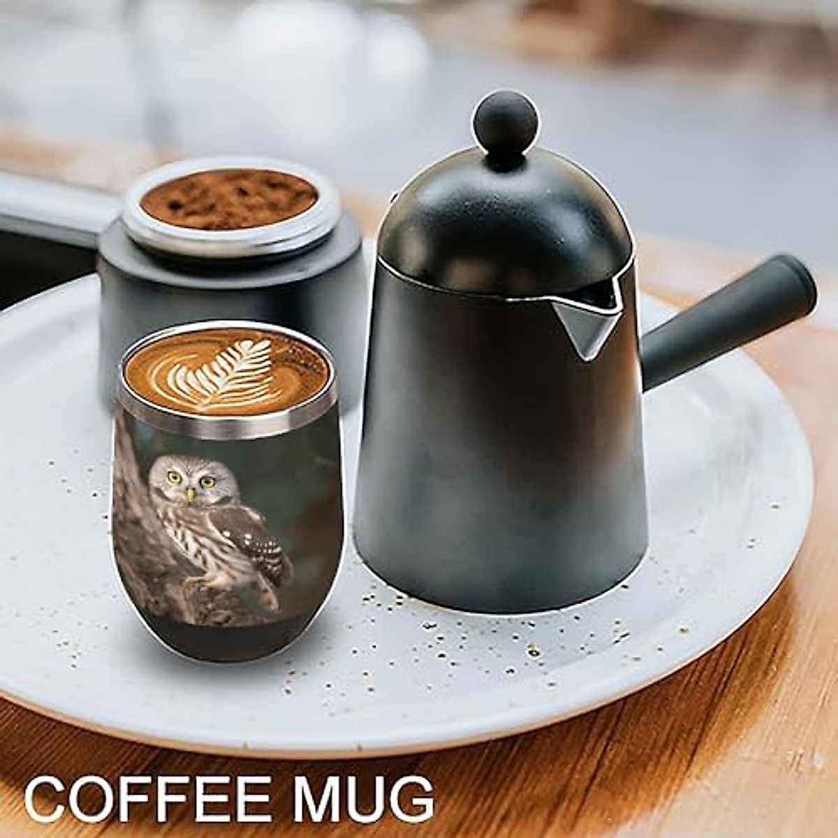 WYUSPGK 304 Stainless Steel Insulated Cup, Wildlife Animal Owl Print Smooth Rim, Durable & Reusable - Perfect for Office, Home, And Travel