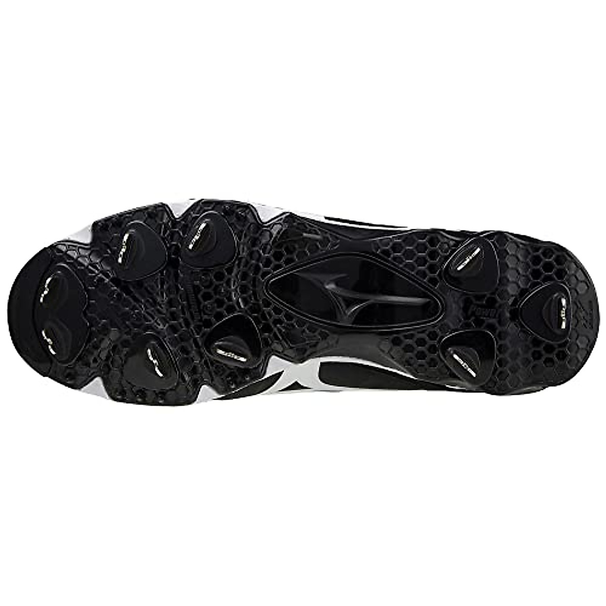 Mizuno unisex adult 9-spike Ambition 2 Mid 9 Spike Men's Metal Baseball Cleat 11, Black-white (9000), 11 US