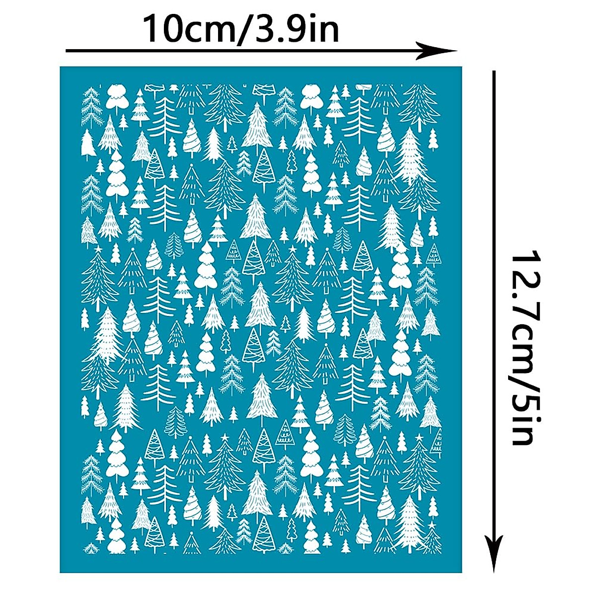 OLYCRAFT 4x5 Inch Christmas Tree Clay Stencils Christmas Theme Silk Screen for Polymer Clay Pines Pattern Silk Screen Stencils Mesh Transfer Stencils for Polymer Clay Jewelry Making